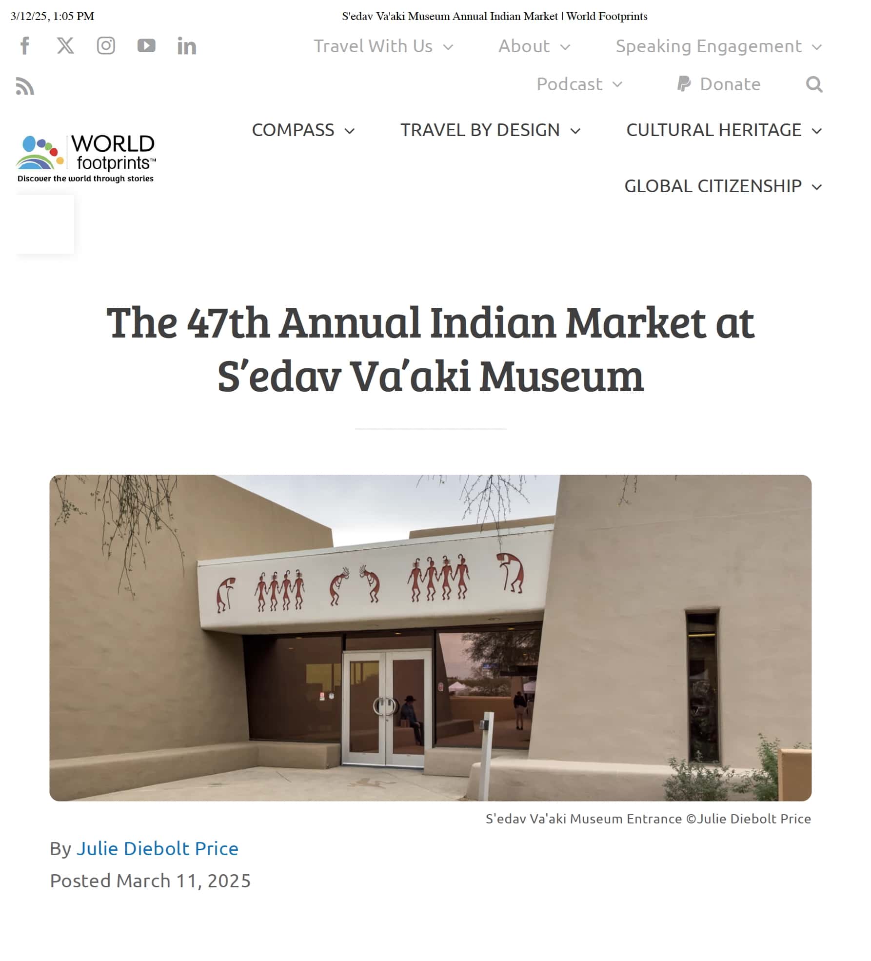 World Footprints Features S'edav Va'aki Museum - Photo Travel Write